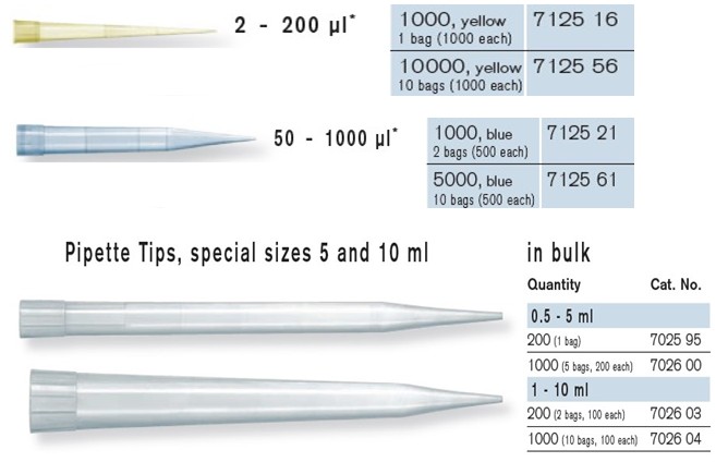 Pipette Tips Sizes